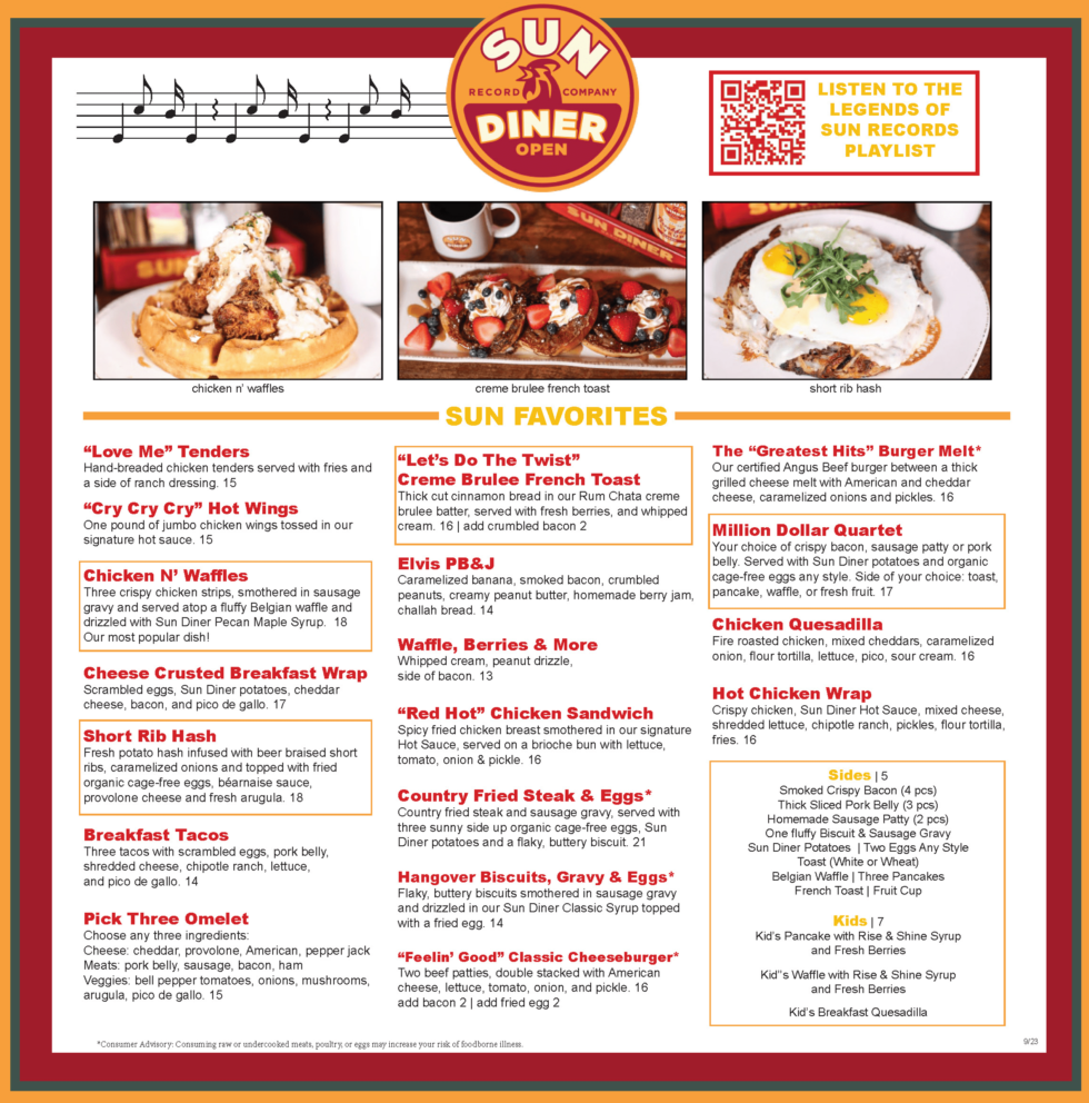 Menu – Nashville | Sun Diner